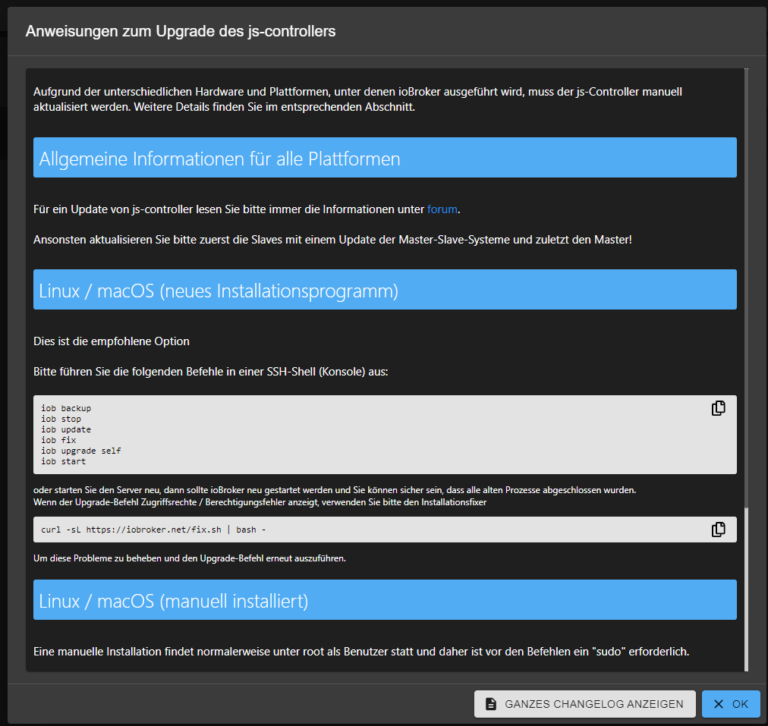 ioBroker Update installieren - So geht's! - Hobbyblogging