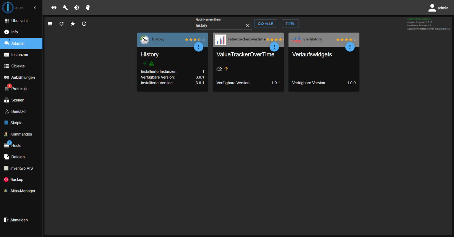ioBroker History - Verlaufsdaten - Hobbyblogging